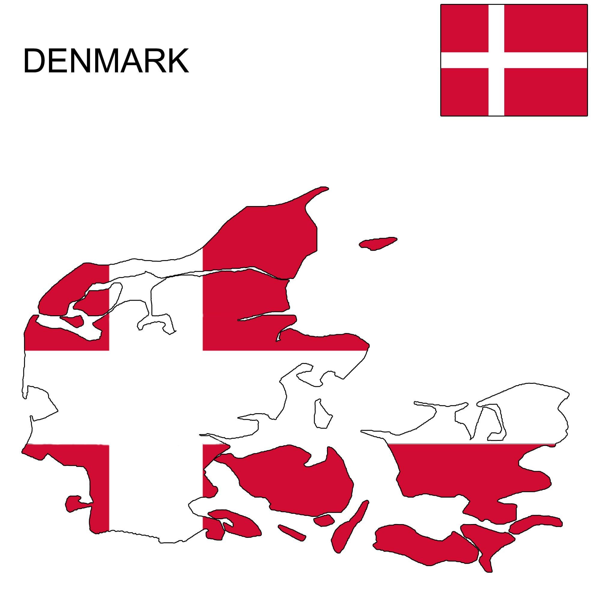 Denmark Flag Map